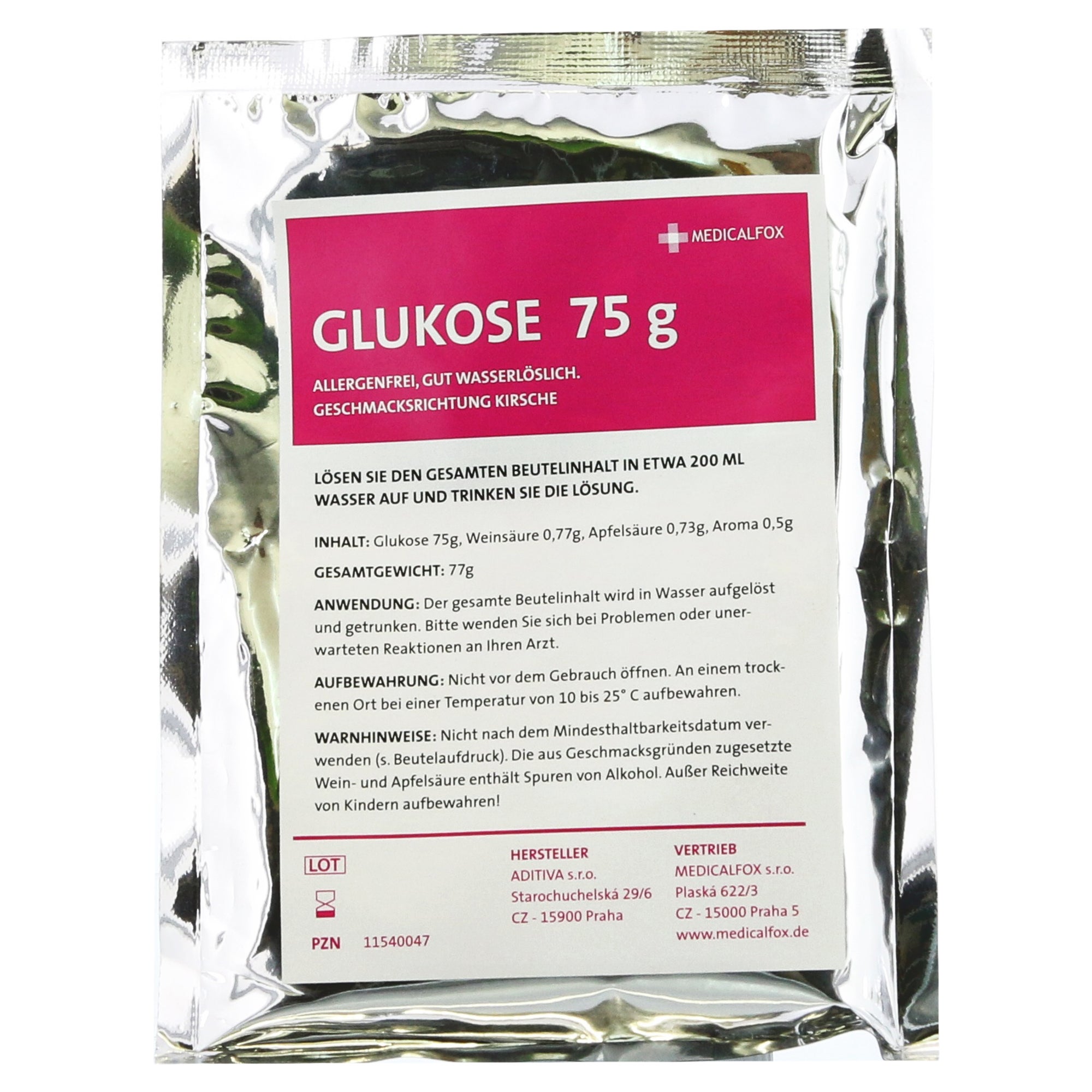 GLUKOSE 75 g Kirsch Plv.z.Her.e.Lsg.z.Einnehmen | medpex