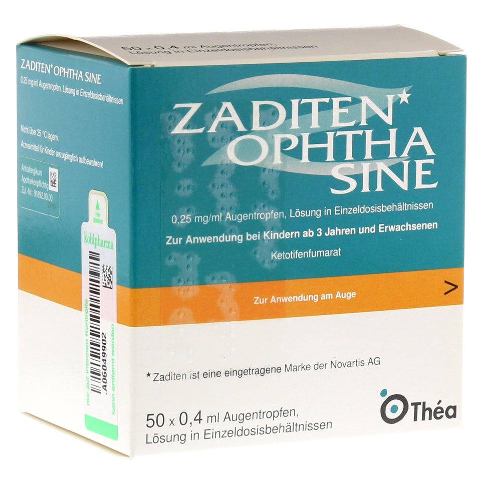 Zaditen Ophtha sine 0,25 mg/ml Augentr.E - Reimport 50 St günstig ...