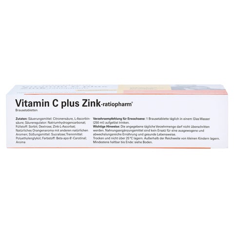 VITAMIN C PLUS Zink-ratiopharm Brausetabletten | medpex