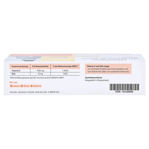 VITAMIN C PLUS Zink-ratiopharm Brausetabletten | medpex