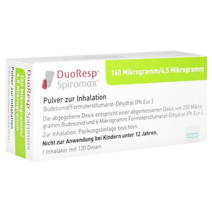 DUORESP Spiromax 160µg/4,5µg/Dosis 1x120ED Inh.-P. 1 St kaufen mit E ...