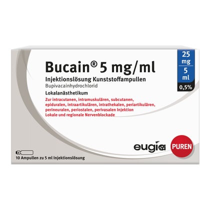 BUCAIN 0,5% 5mg/ml Inj.L.25mg/5ml Luer-Lock Amp. 10X5 ml kaufen mit E ...