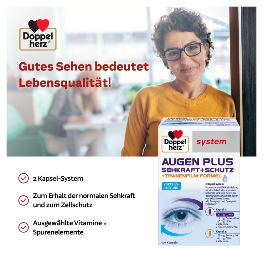Doppelherz system Augen Plus Sehkraft + Schutz + Tränenfilm-Formel 120 ...