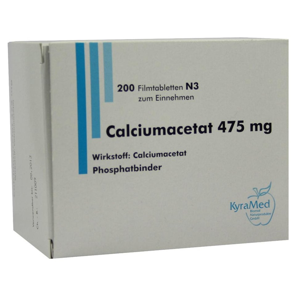 Erfahrungen zu Calciumacetat 475 mg Filmtabletten 200 St | medpex
