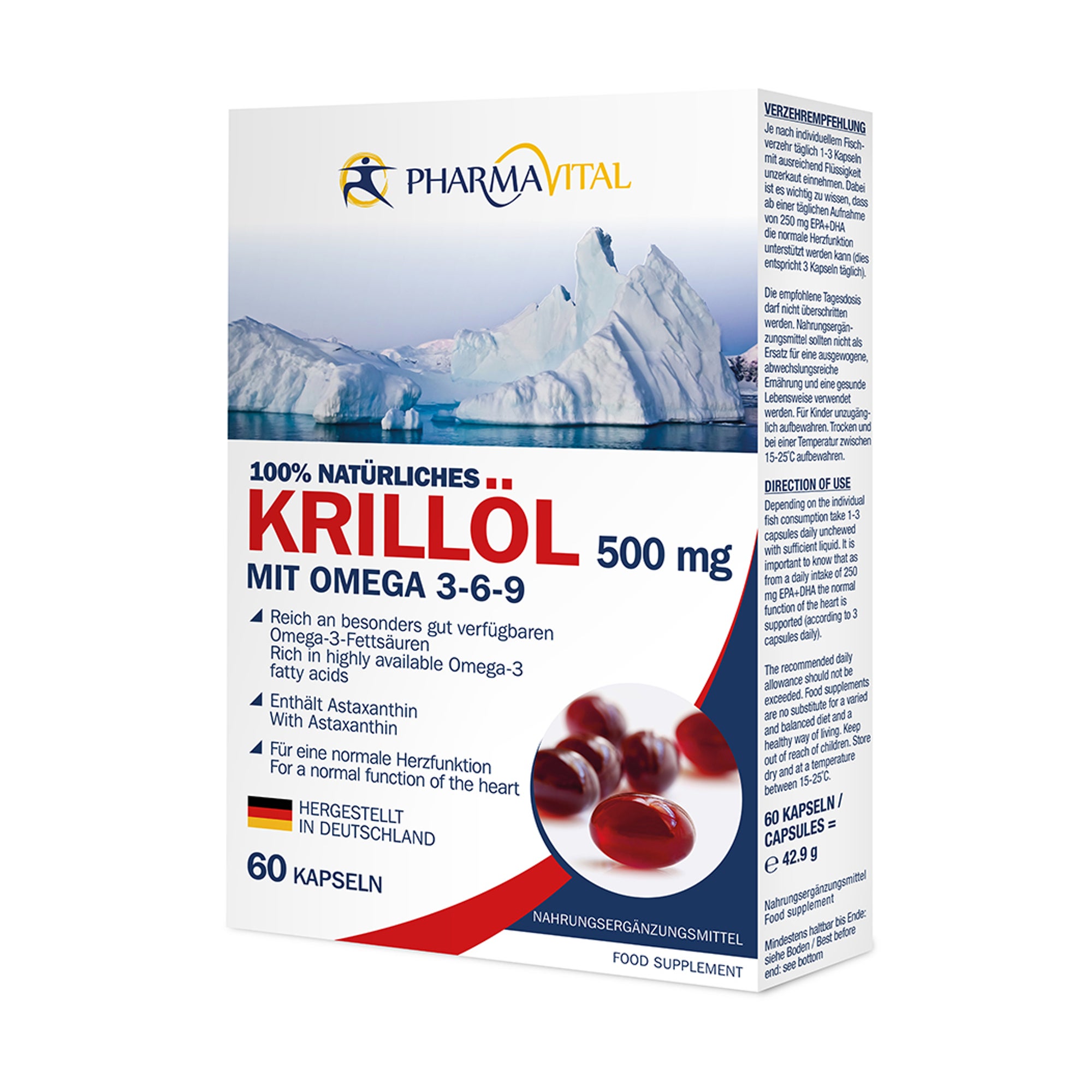 NATÜRLICHES Krillöl 500 mg Prem.+Omega 3-6-9 Kaps. | medpex