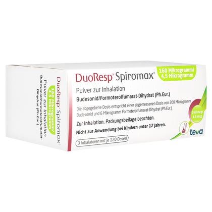 DUORESP Spiromax 160µg/4,5µg/Dosis 3x120ED Inh.-P. 3 St kaufen mit E ...