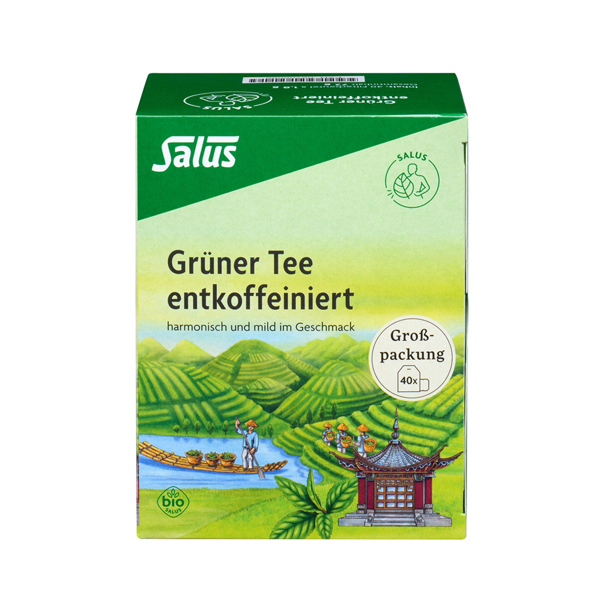 Erfahrungen zu GRÜNER TEE entkoffeiniert Bio Salus Filterbeutel | medpex