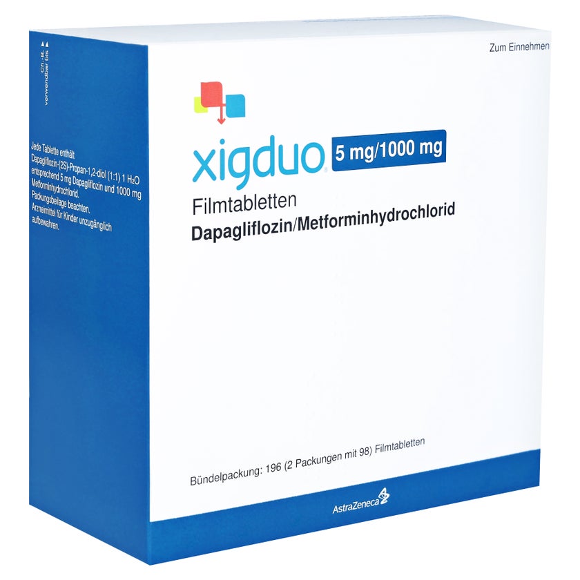 Xigduo 5 Mg/1000 mg Filmtabletten 196 St kaufen mit E-Rezept | medpex