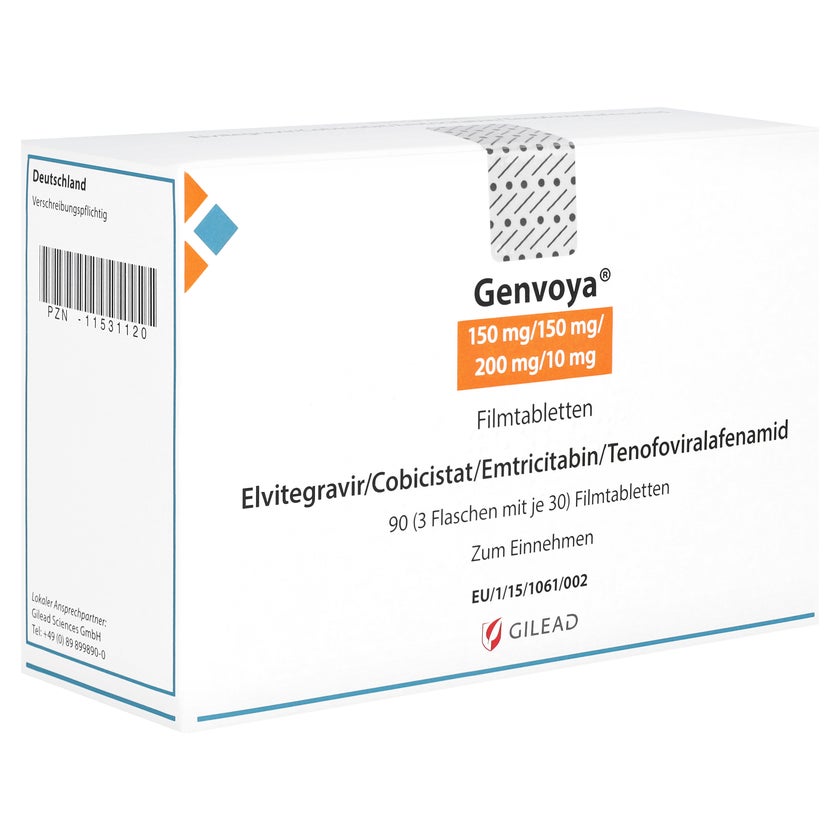 GENVOYA 150 mg/150 mg/200 mg/10 mg Filmtabletten 3X30 St kaufen mit E ...