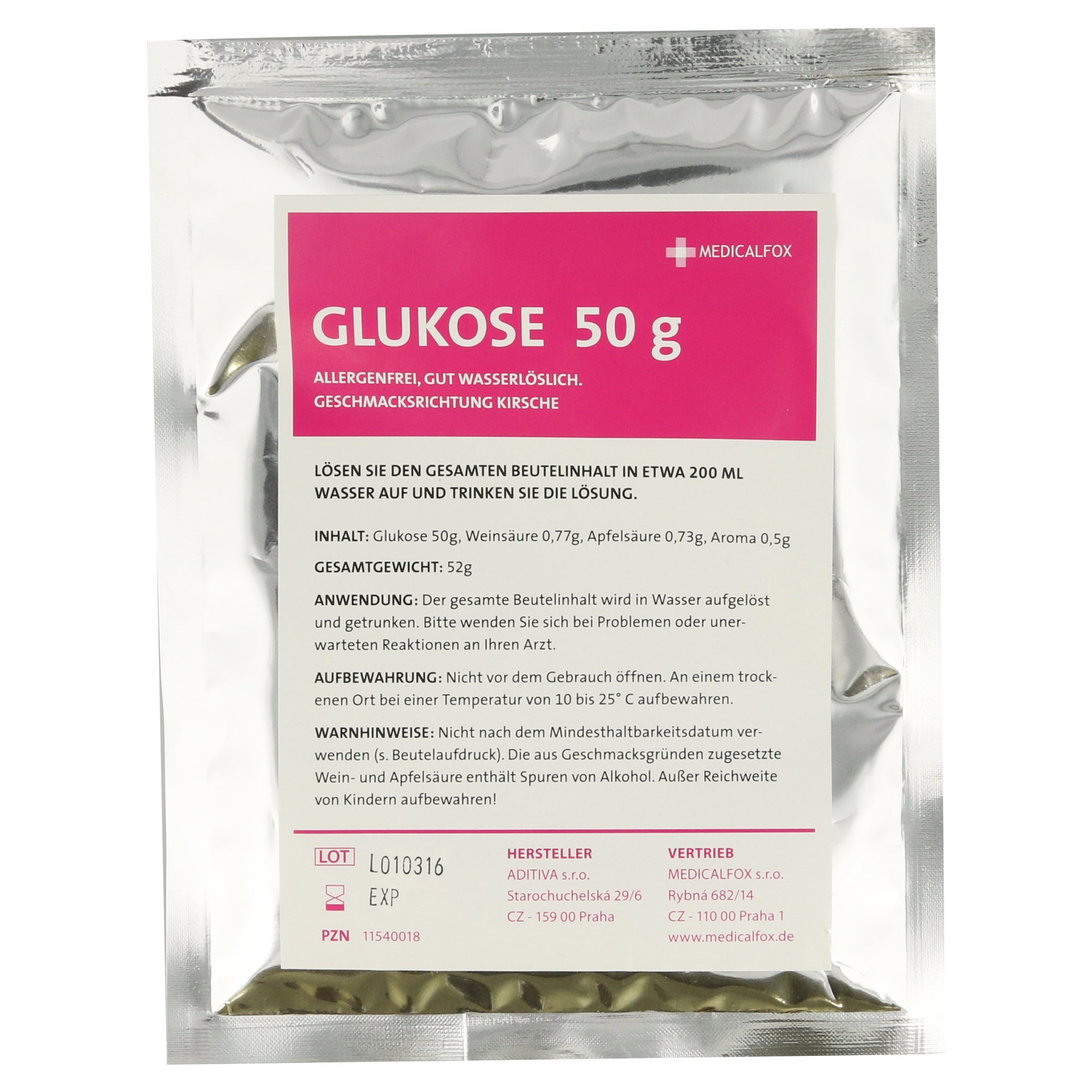 GLUKOSE 50 g Kirsch Plv.z.Her.e.Lsg.z.Einnehmen | medpex