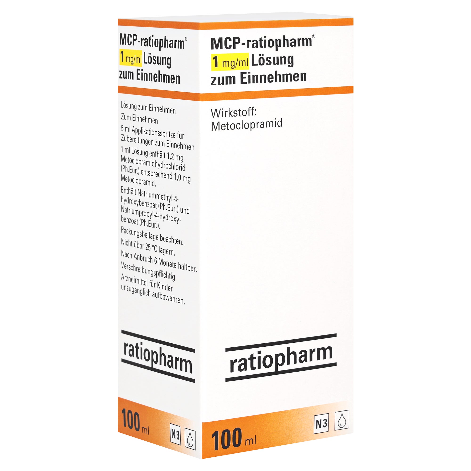 MCP-ratiopharm 1 mg/ml Lösung zum Einnehmen | medpex