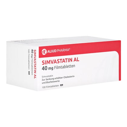 Simvastatin AL 40 mg Filmtabletten 100 St kaufen mit E-Rezept | medpex