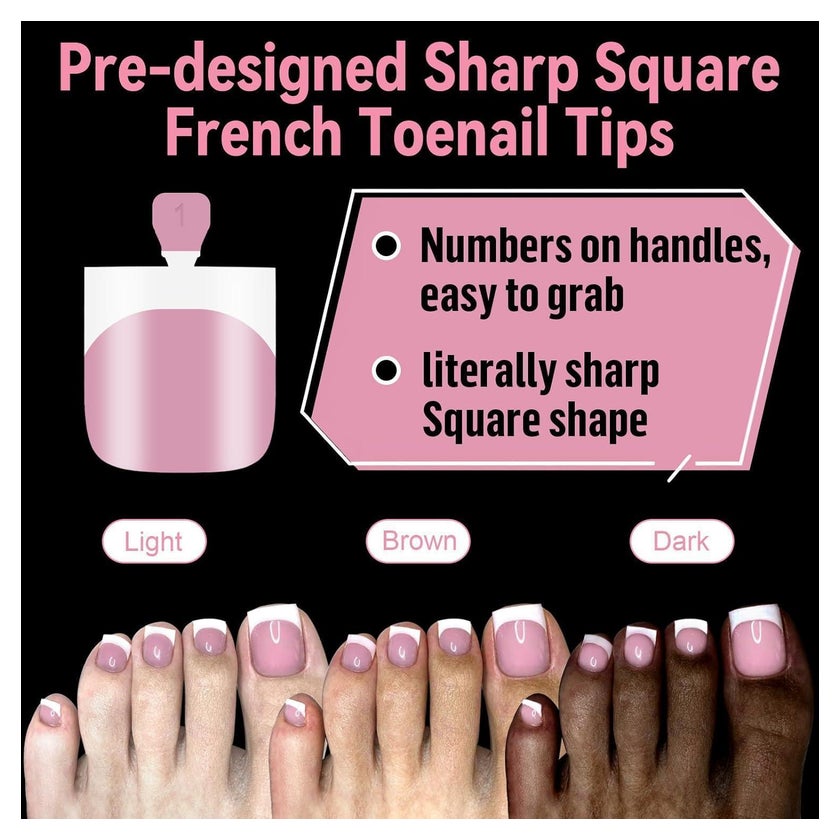 Fußnägel Falsche French PressOn Nails 300PCS 15 Größen Short 1 St ...