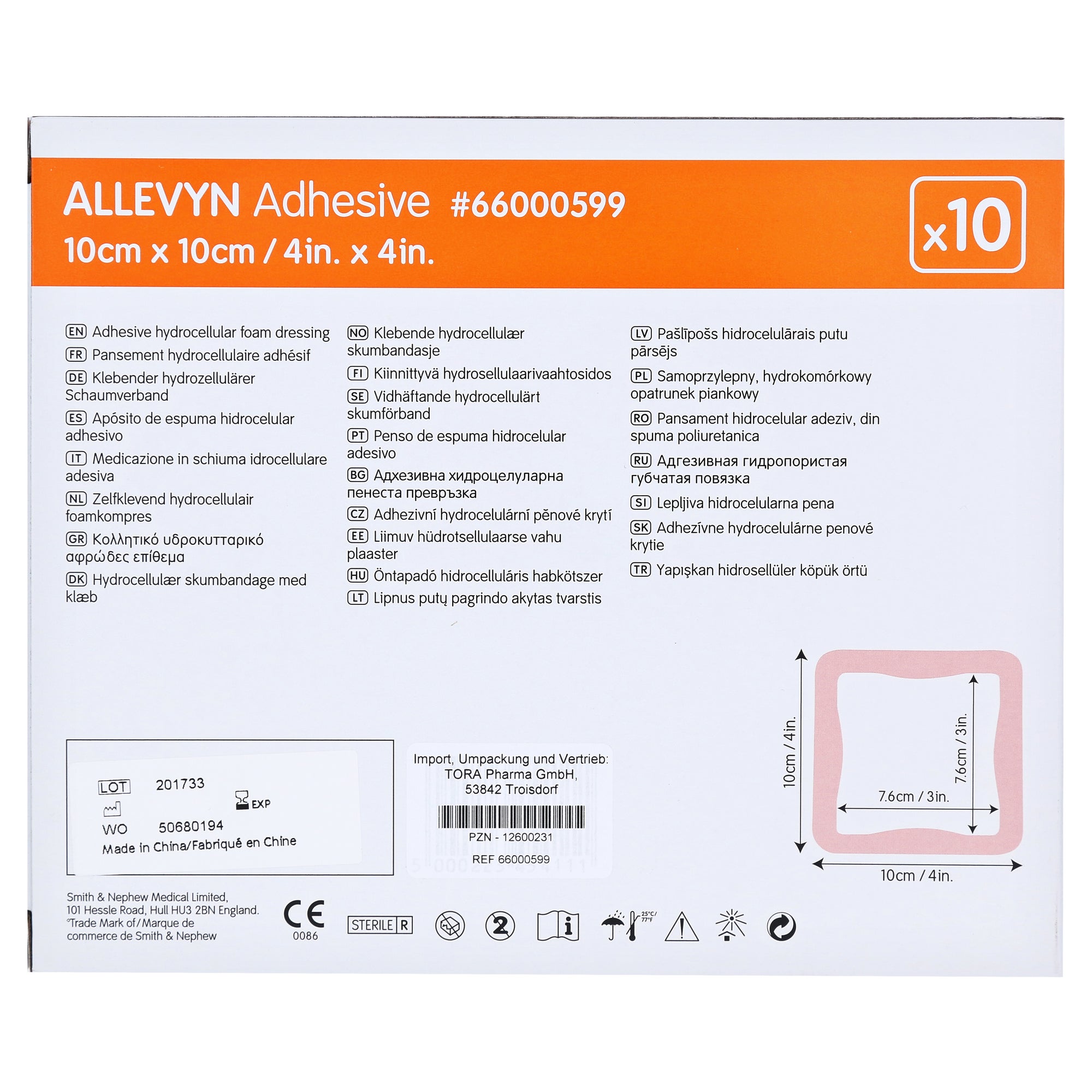 ALLEVYN Adhesive 10x10 cm haftende Wundauflage | medpex