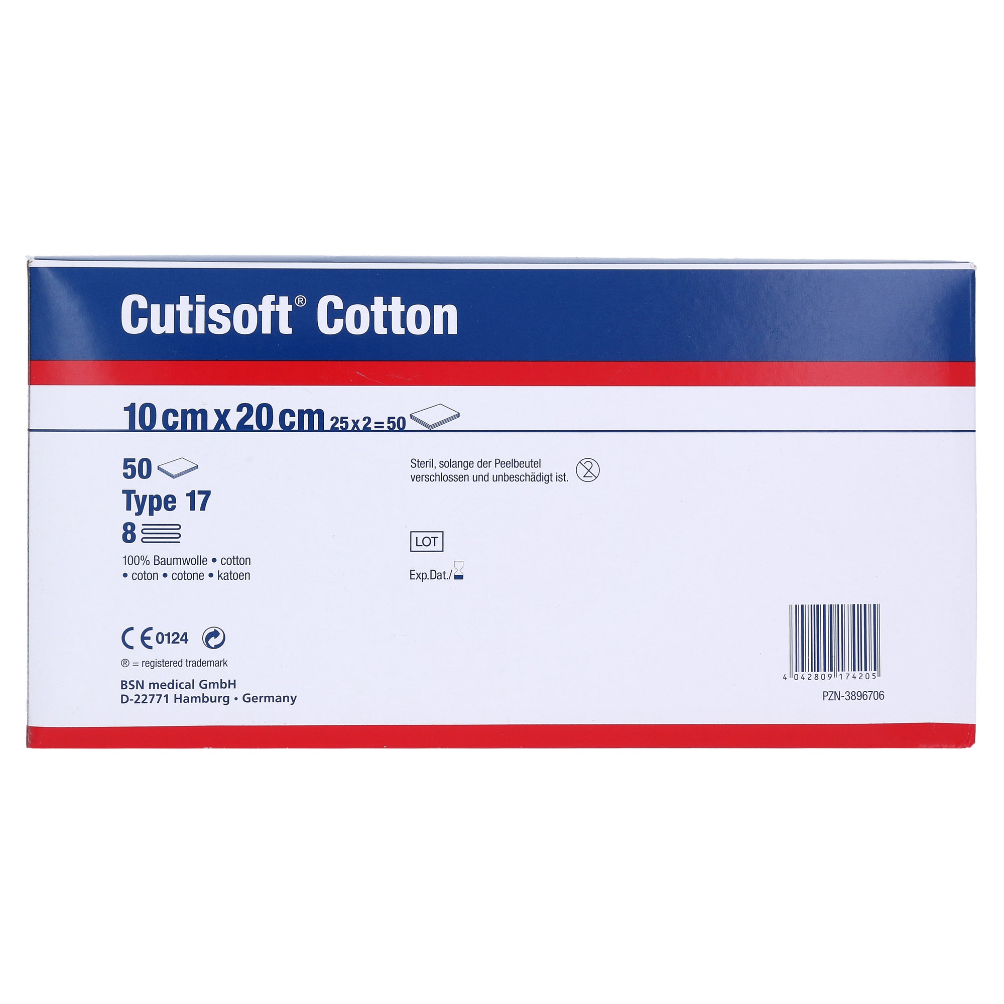 CUTISOFT Cotton Kompr.10x20 cm ster.8fach 25x2 Stück | medpex