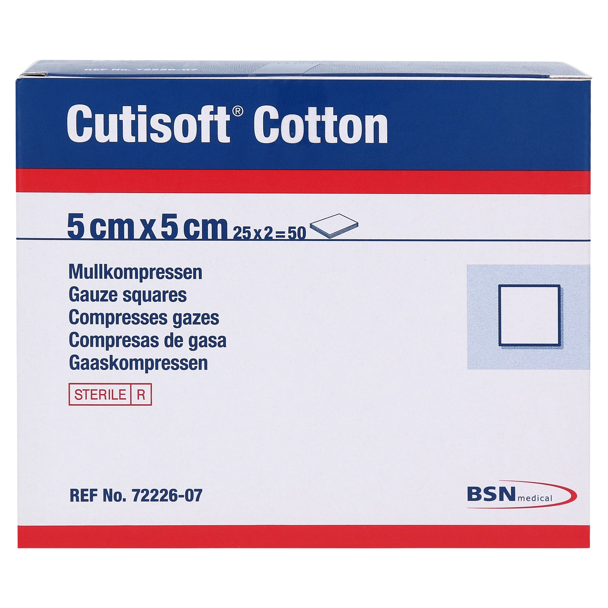 CUTISOFT Cotton Kompr.5x5 cm steril 12fach 25x2 Stück | medpex