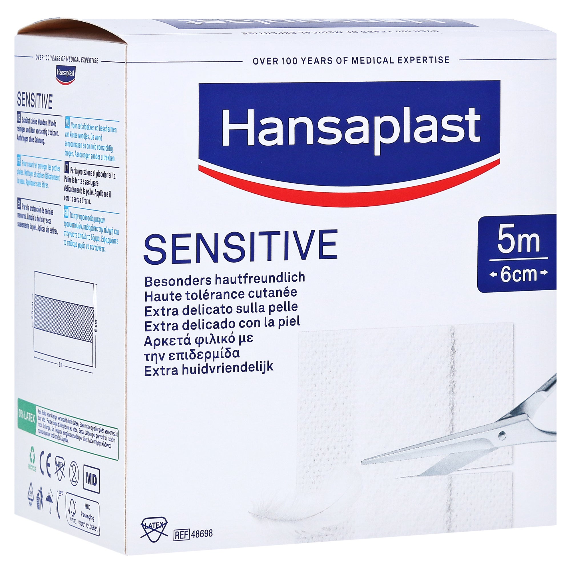 HANSAPLAST Sensitive Pflaster 6 cmx5 m Rolle | medpex