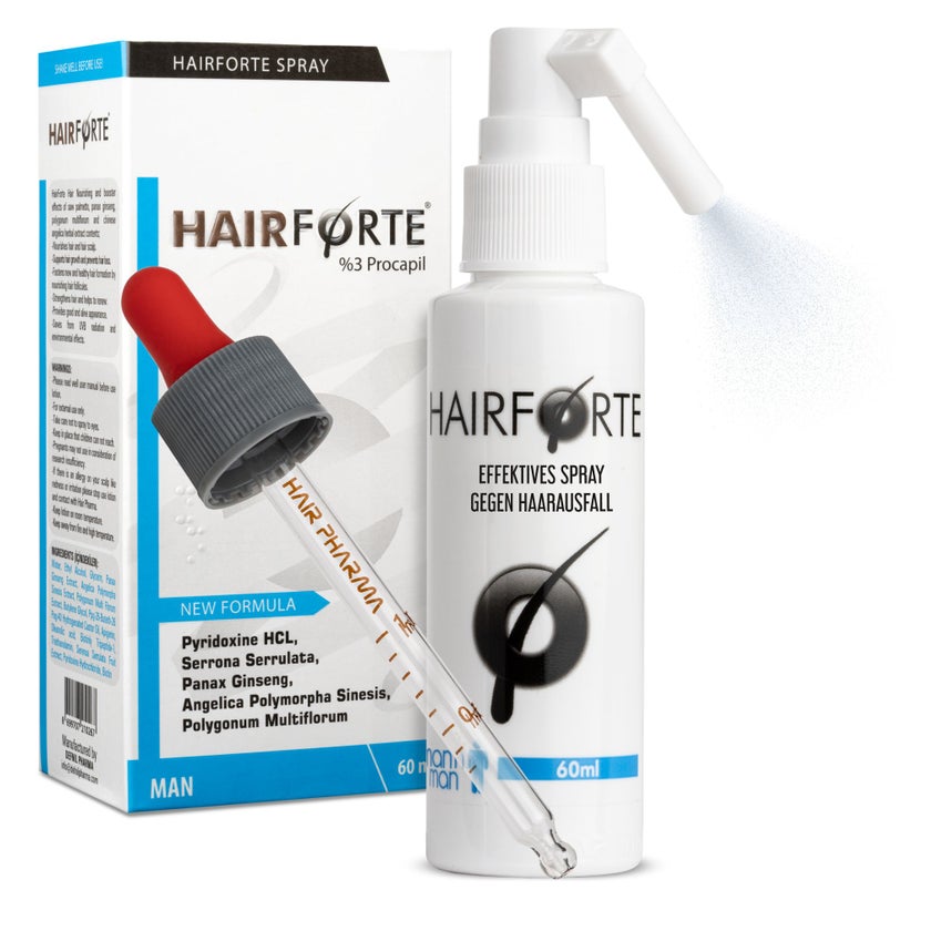 Erfahrungen zu Hairforte Spray 3% Procapil gegen Haarverlust DHT ...