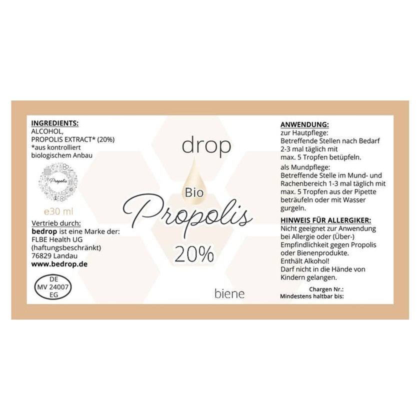 bedrop Vorteilsset: Bio Propolis Extrakt Tinktur mit Pipette 20% im 3er ...