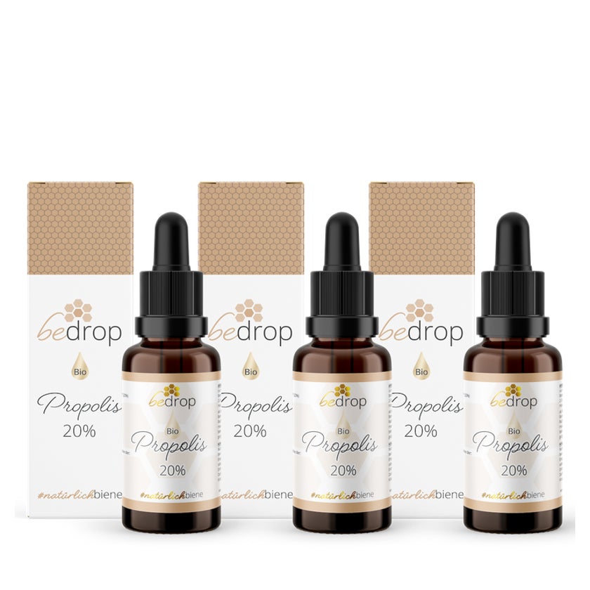 bedrop Vorteilsset: Bio Propolis Extrakt Tinktur mit Pipette 20% im 3er ...