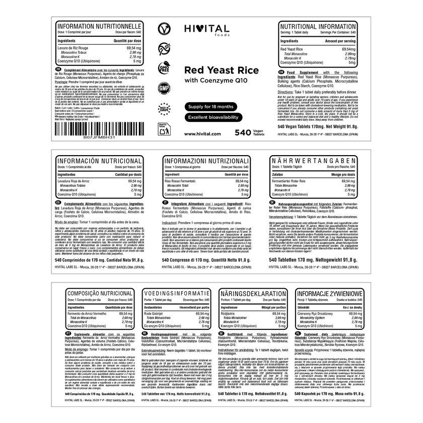 Roter Hefereis mit Coenzym Q10 | 540 vegane Tabletten 540 St günstig ...