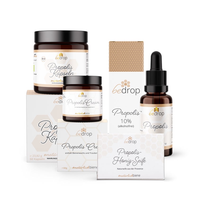 bedrop: Derma Set | Propolis Tinktur, Seife, Kapseln & Creme | Für ...